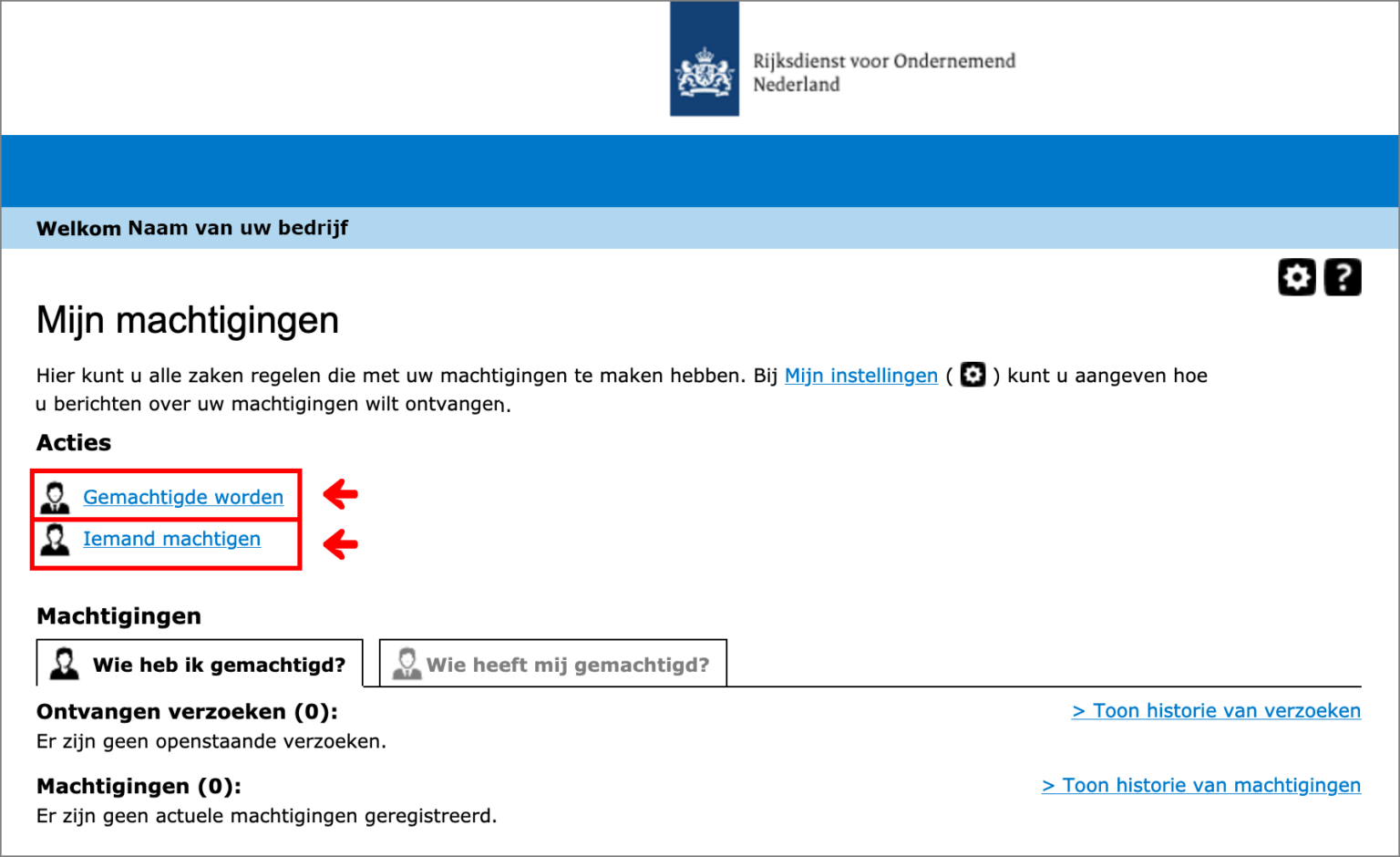 Machtiging regelen via Mijn RVO | e-CertNL